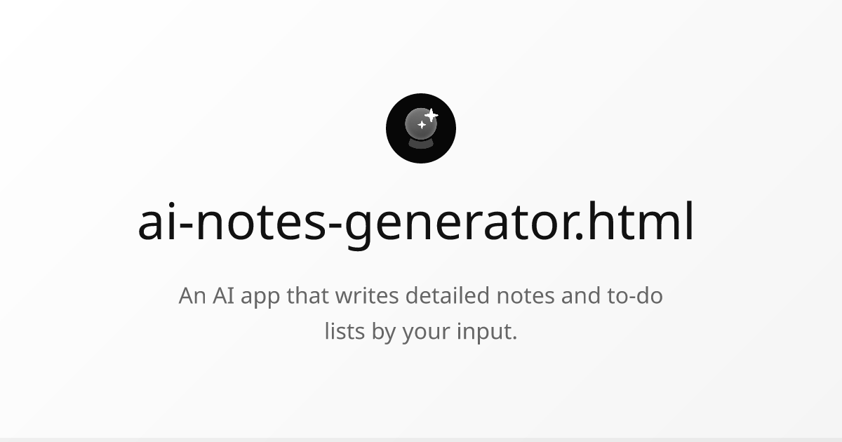 AI Notes Generator