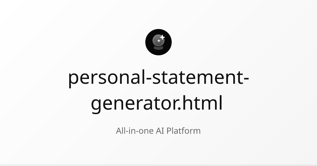 Personal Statement Generator